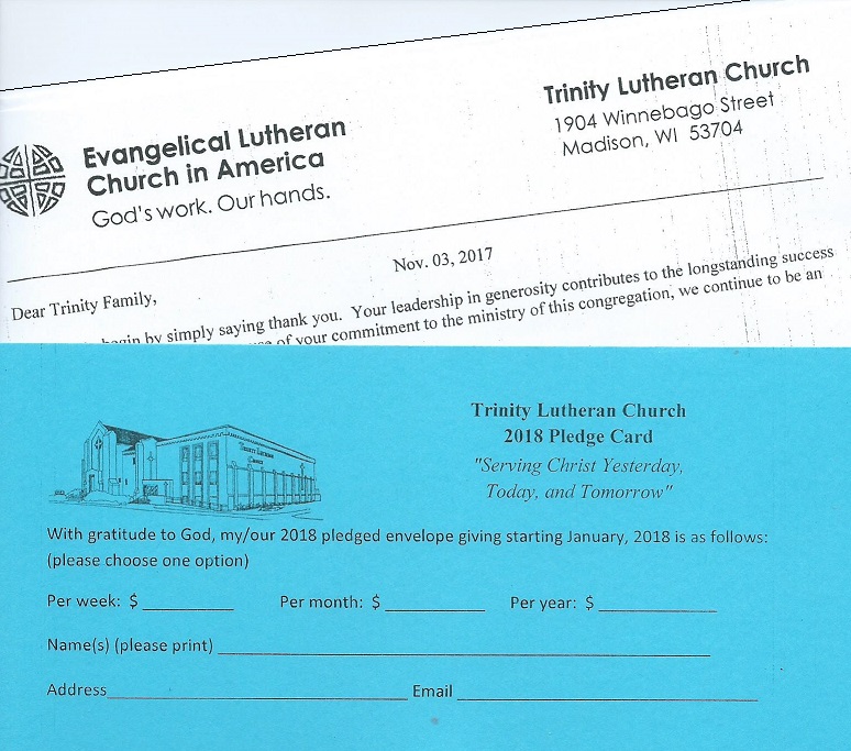 Commitment Sunday is Nov. 12 – Trinity Lutheran Church